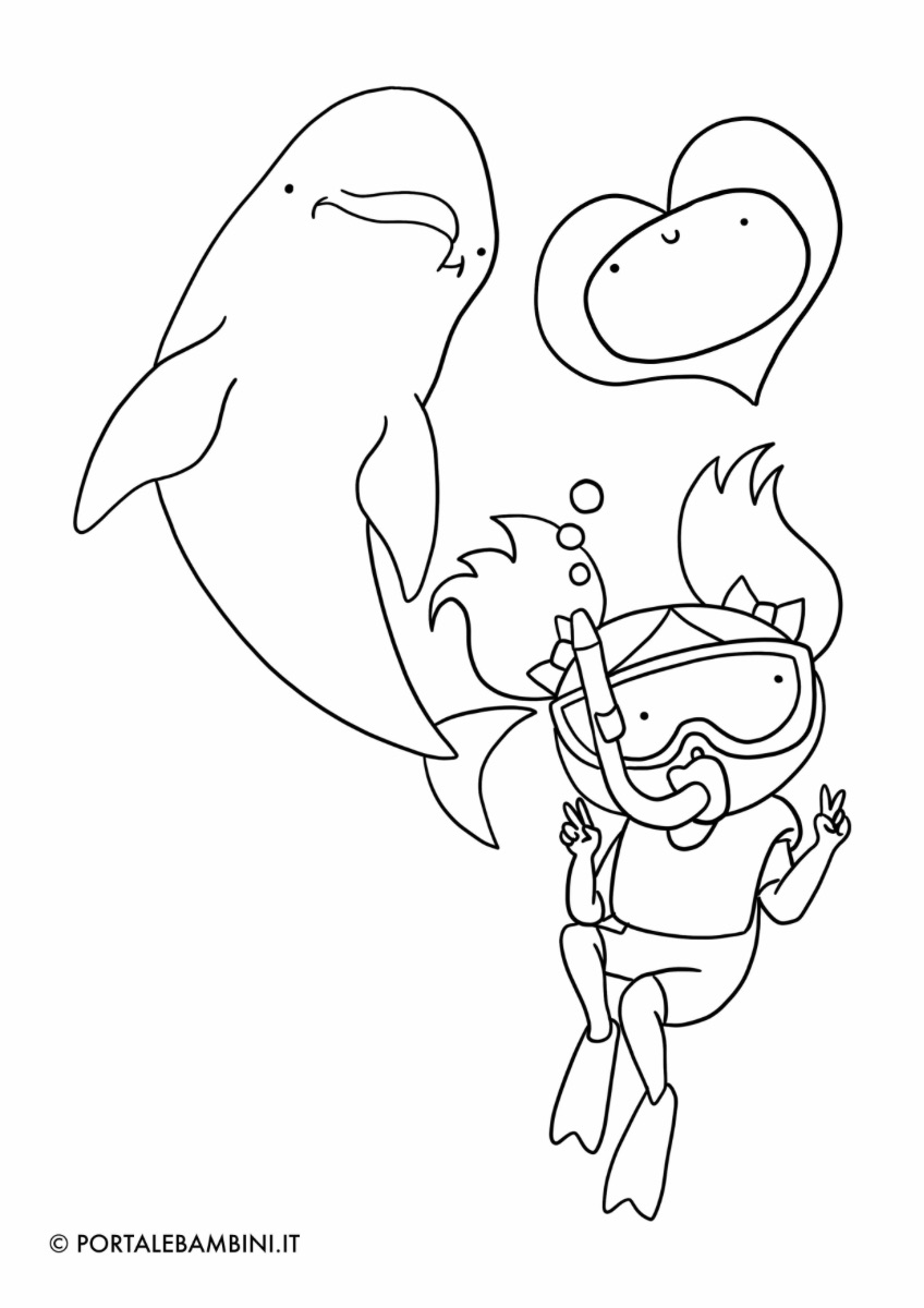Delfini da Colorare (tanti disegni da stampare) | portalebambini.it