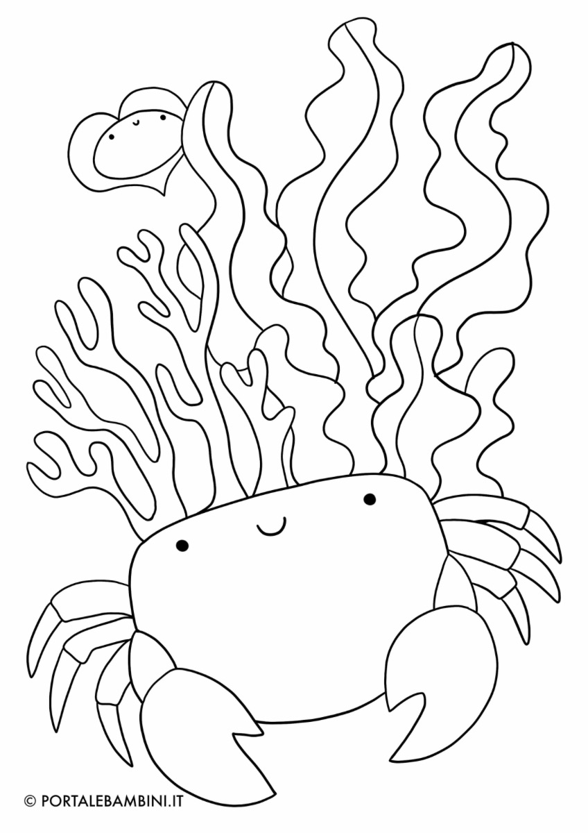 Granchi da Colorare (stampa gratis) | portalebambini.it