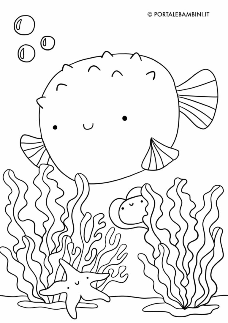 Pesce Palla da Colorare (stampa gratis) | portalebambini.it