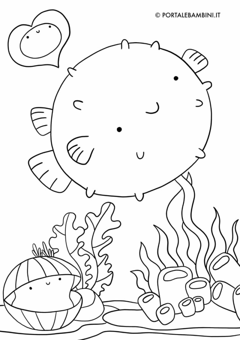 Pesce Palla da Colorare (stampa gratis) | portalebambini.it