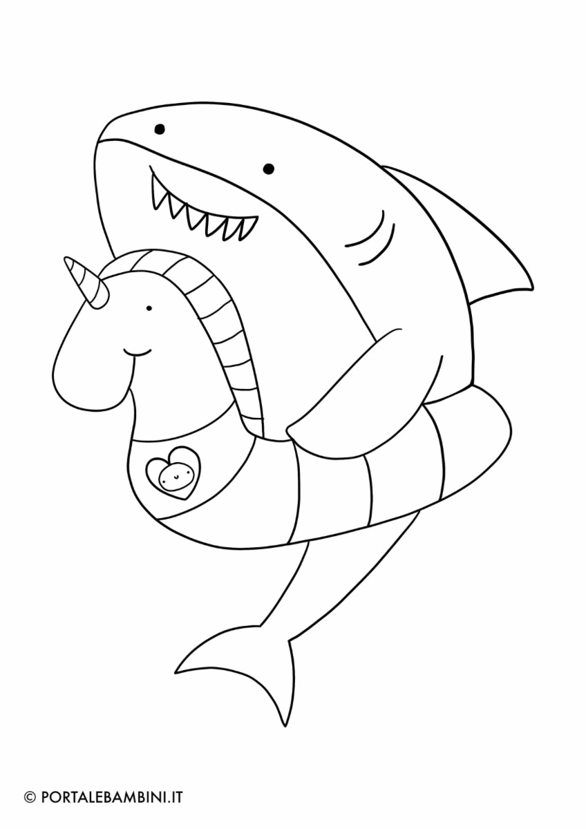 Disegni Squali da Colorare - Stampa gratis