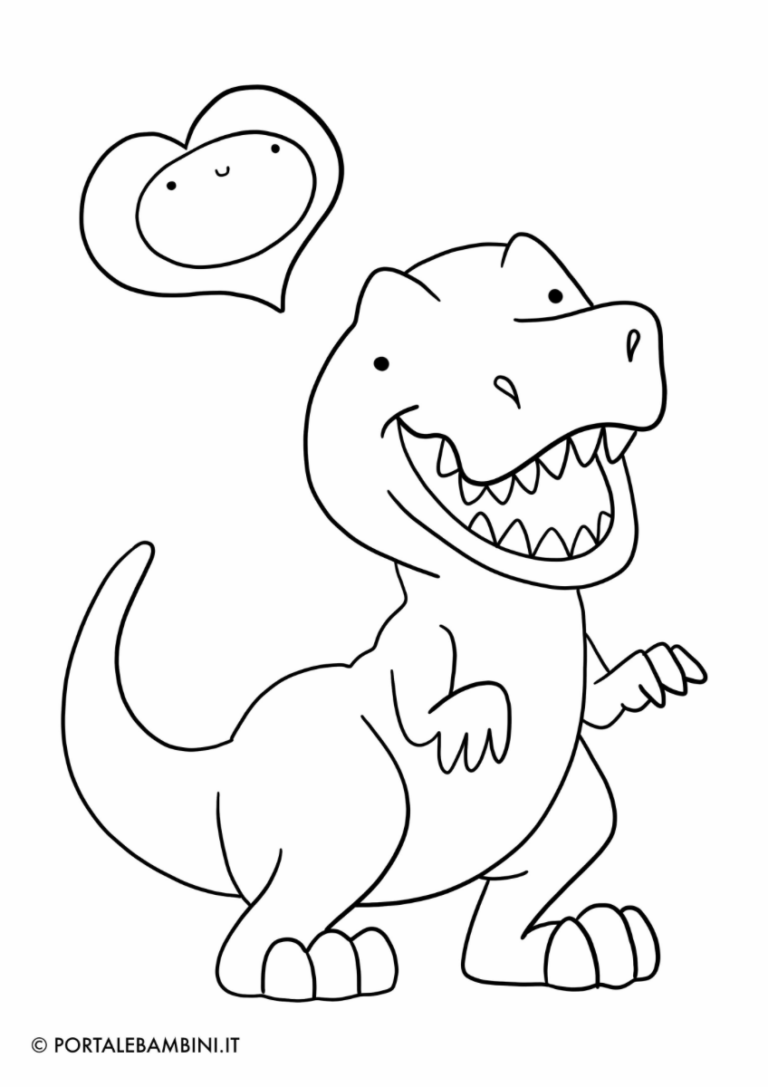 T-Rex da Colorare | portalebambini.it