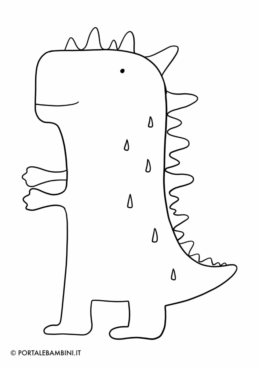 T-Rex da Colorare | portalebambini.it