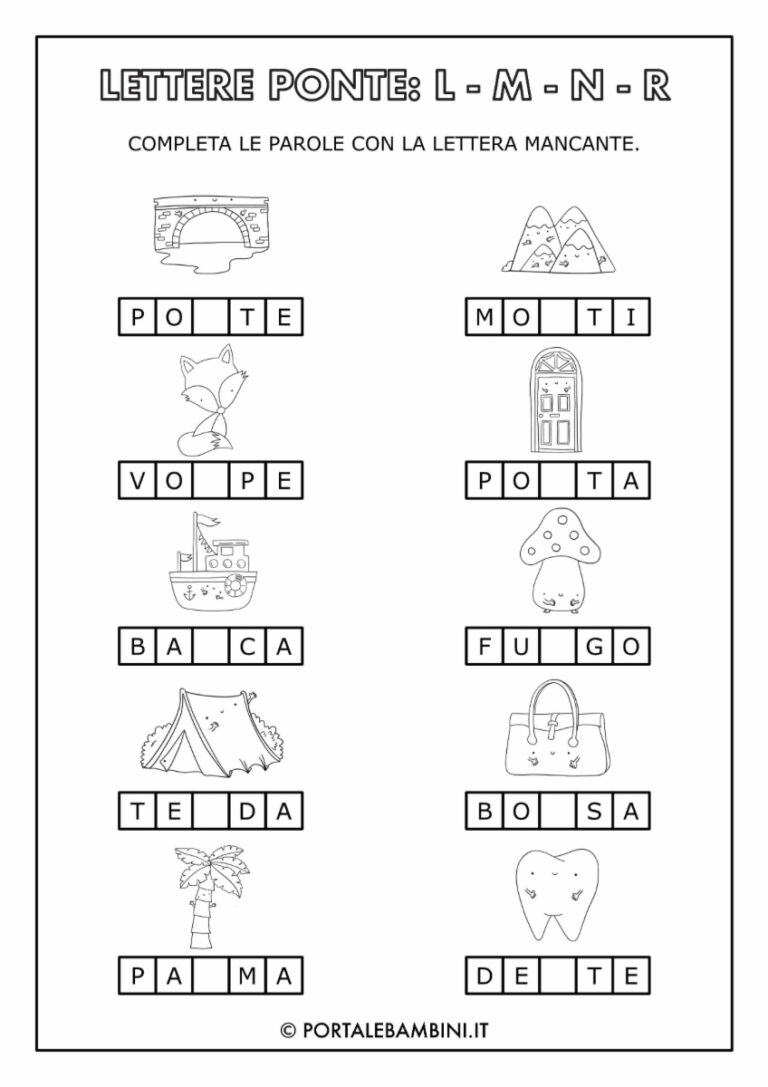 Le Lettere Ponte (L-M-N-R) | portalebambini.it