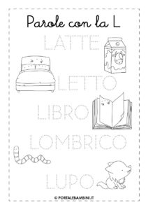 Parole con LA LE LI LO LU | portalebambini.it