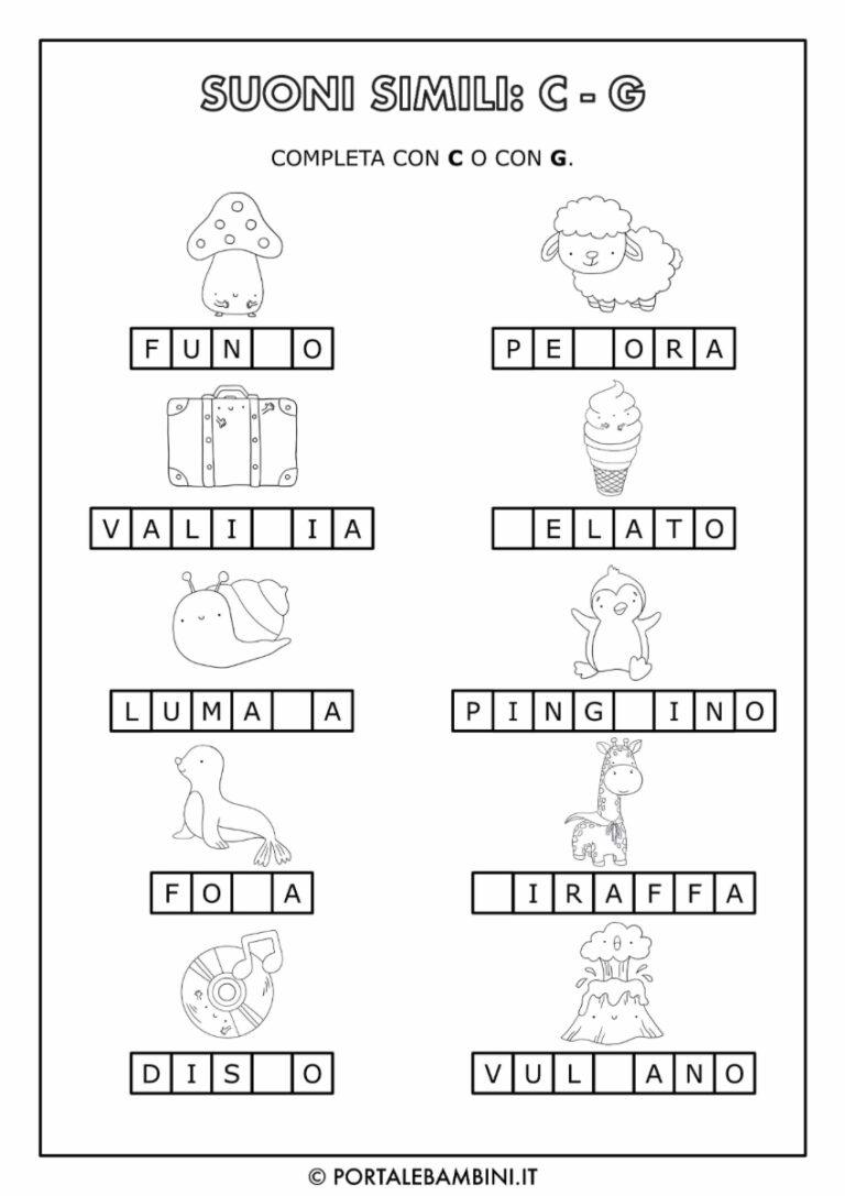 Schede sui Suoni Simili | portalebambini.it