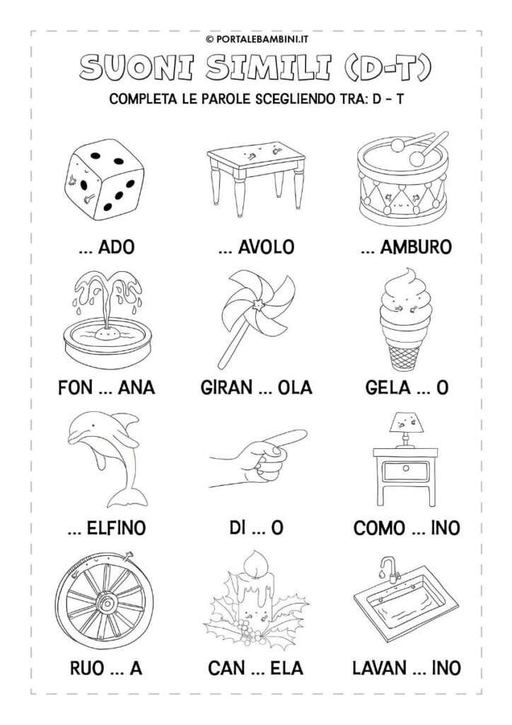 Schede sui Suoni Simili | portalebambini.it
