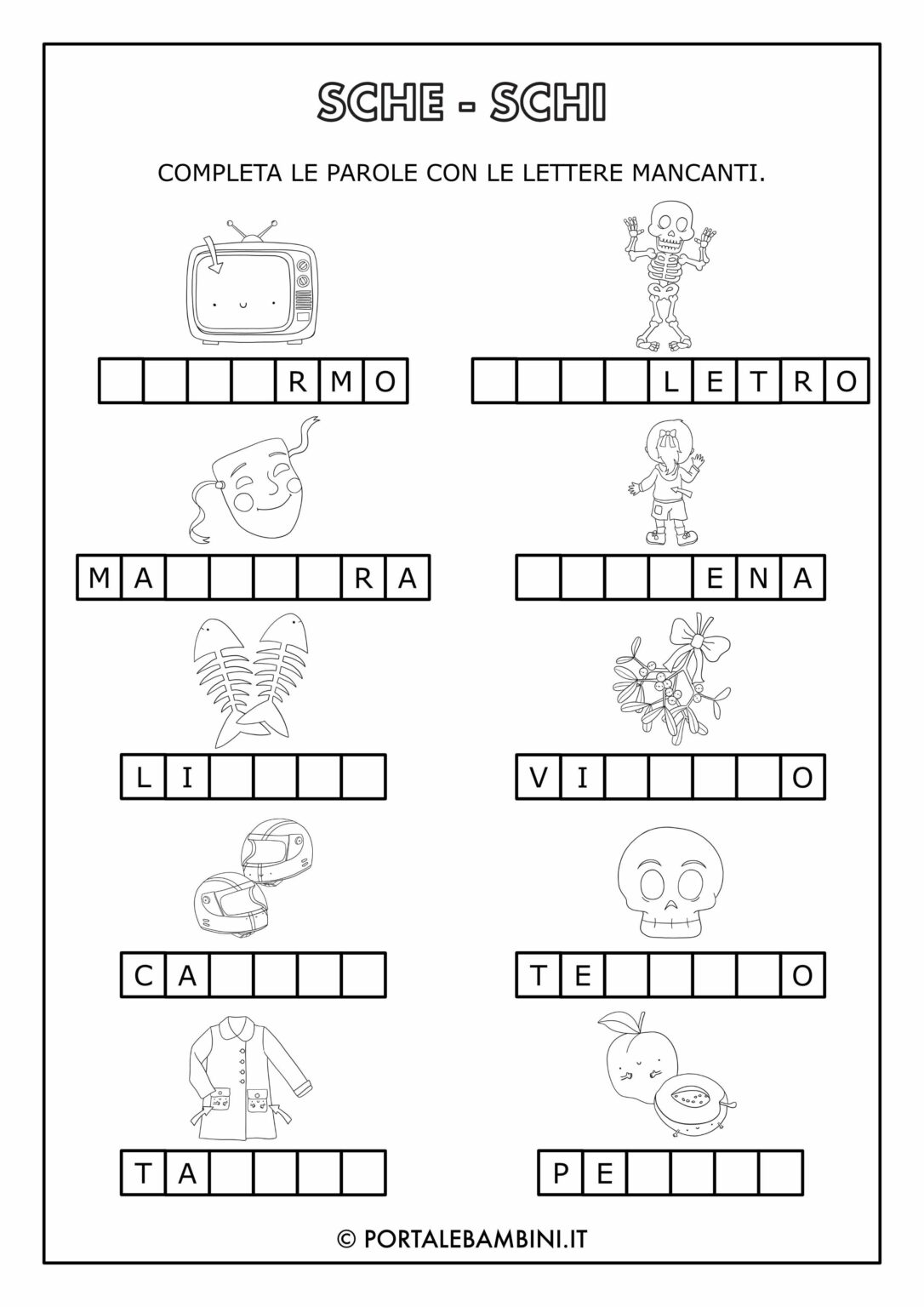 Parole con SCHI e SCHE | portalebambini.it