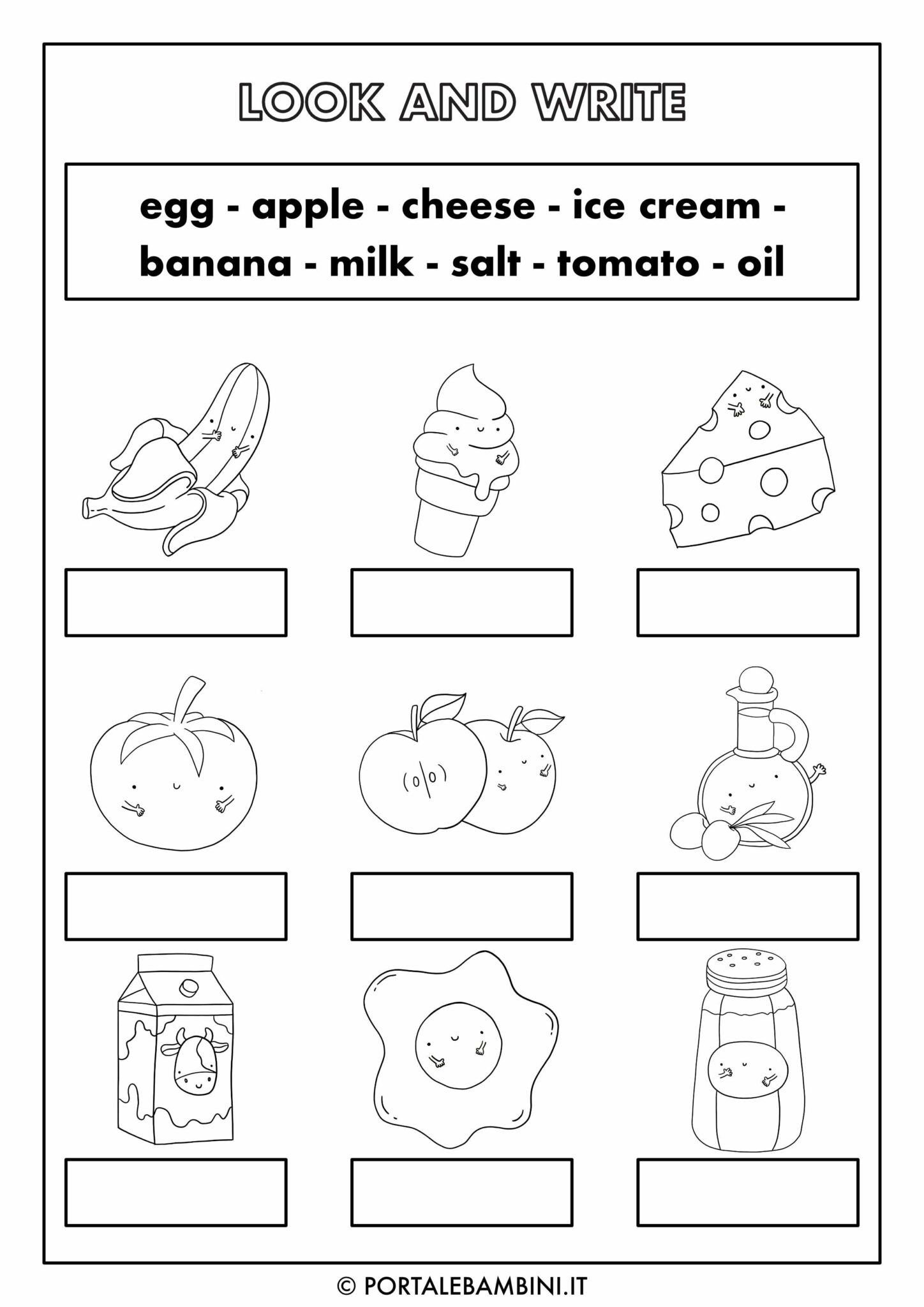 Cibi in Inglese: elenco dei nomi e flashcard | portalebambini.it