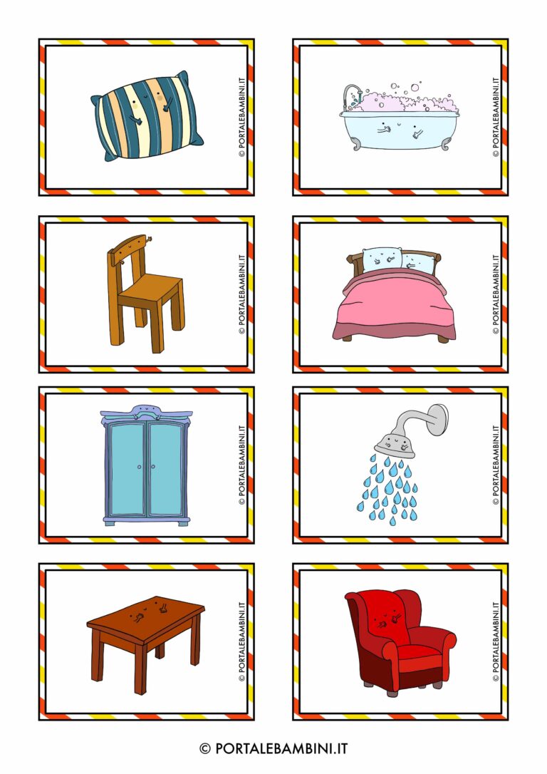 Mobili in Inglese: elenco dei nomi e flashcard | portalebambini.it