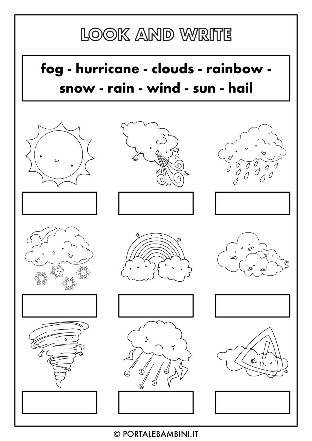 Tempo Atmosferico in Inglese: elenco e flashcard | portalebambini.it