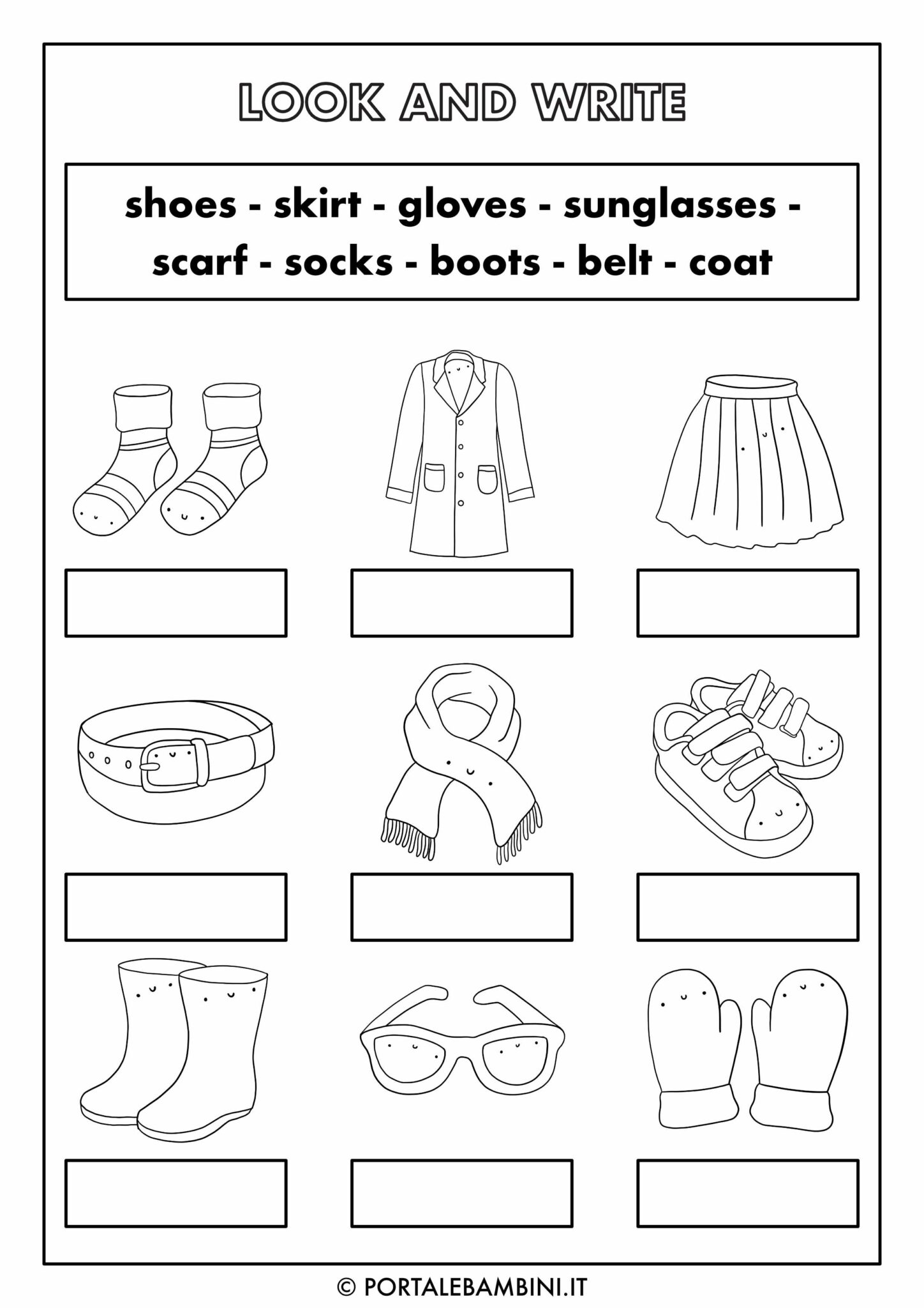 Vestiti e Abbigliamento in Inglese | portalebambini.it