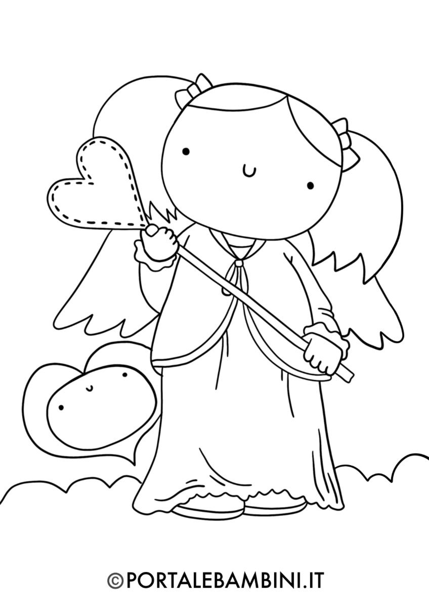 Angeli e Angioletti da Colorare | portalebambini.it