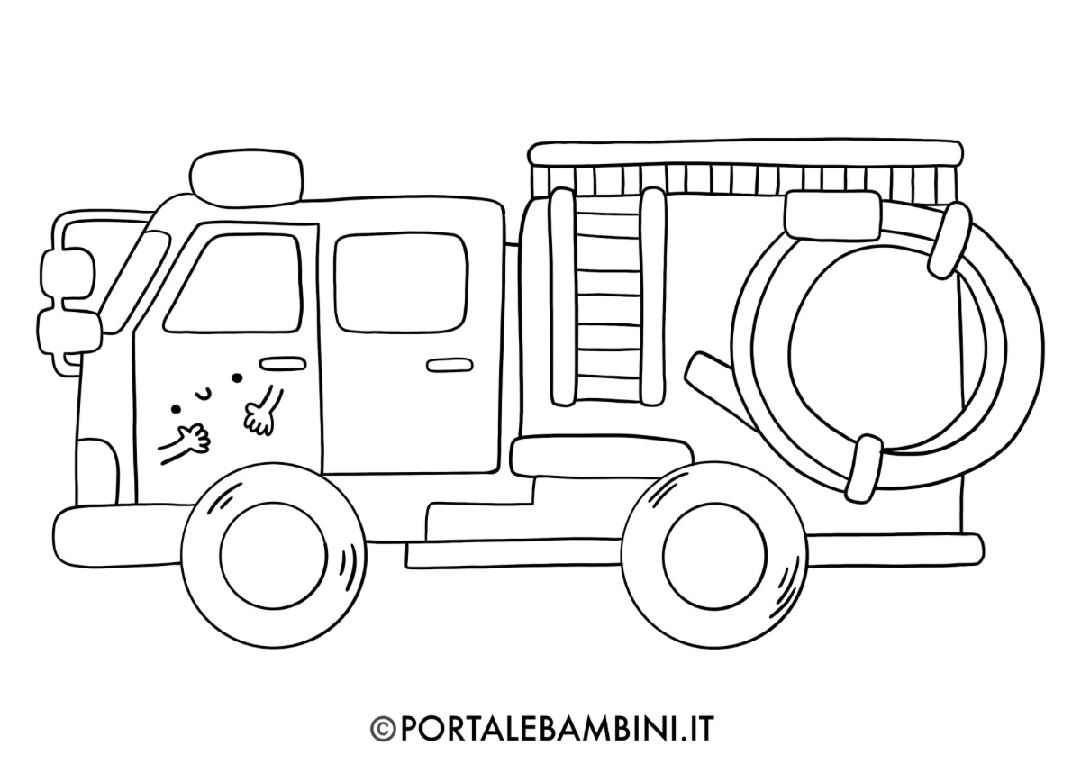 Camion dei Pompieri da Colorare | portalebambini.it