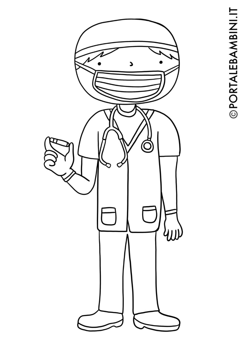 Dottore e Dottoressa da Colorare | portalebambini.it