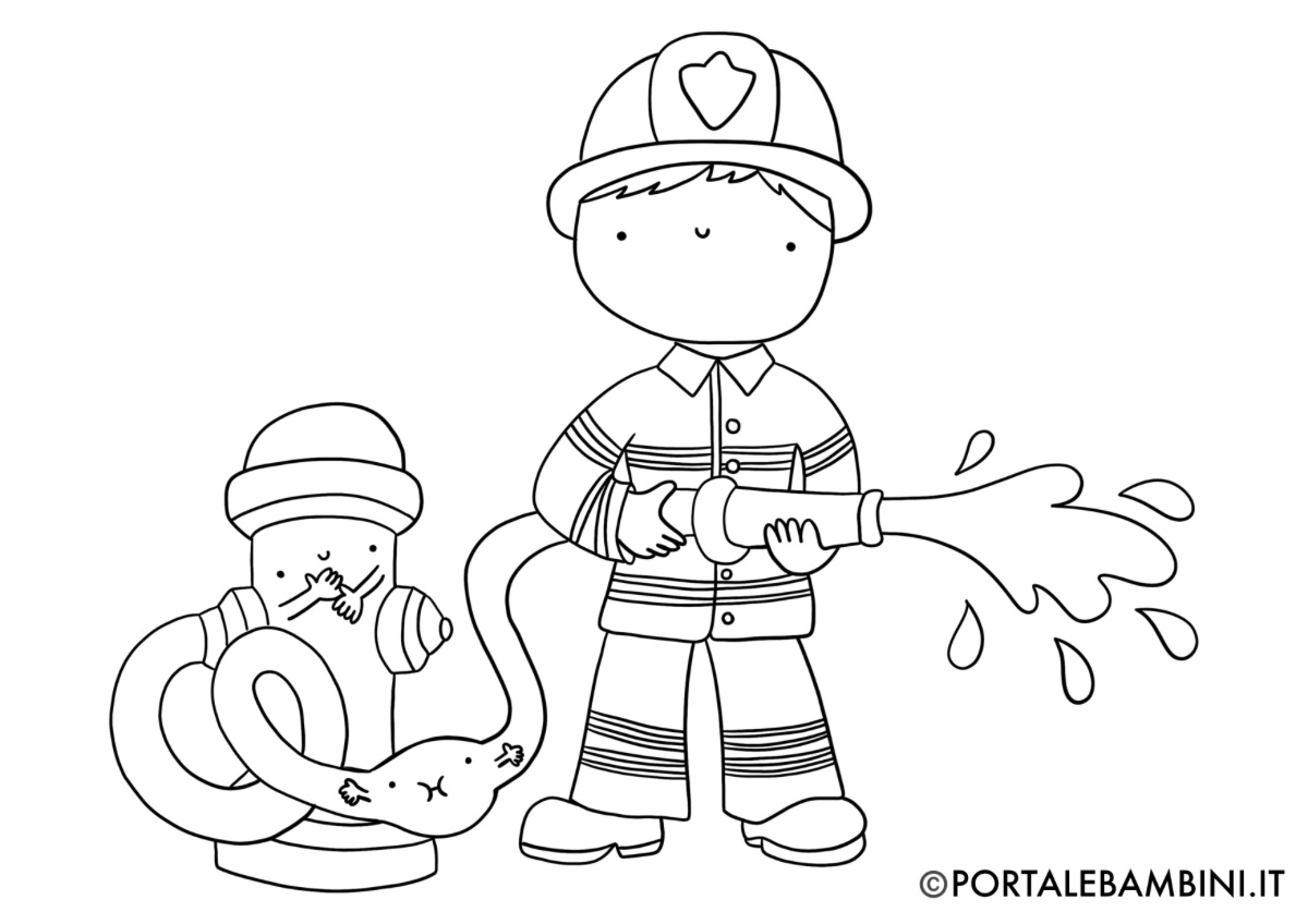Pompieri da Colorare (stampa gratis) | portalebambini.it