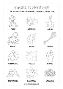 Parole con GN: Elenco e Schede Didattiche