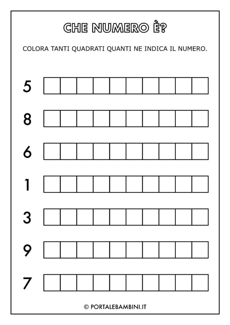 Schede Didattiche sui Numeri (da 0 a 10) | portalebambini.it