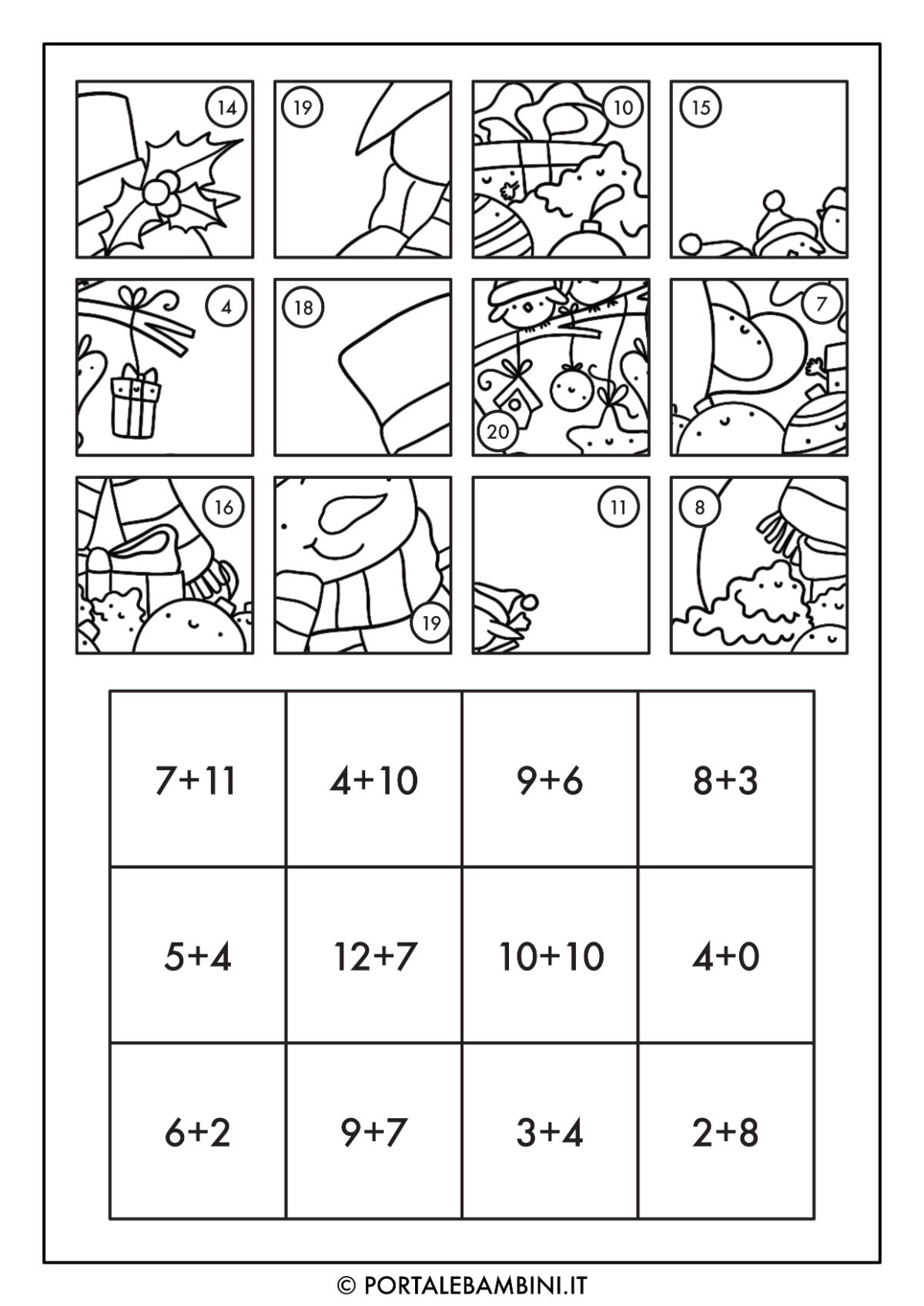 Addizioni entro il 20 (Esercizi)