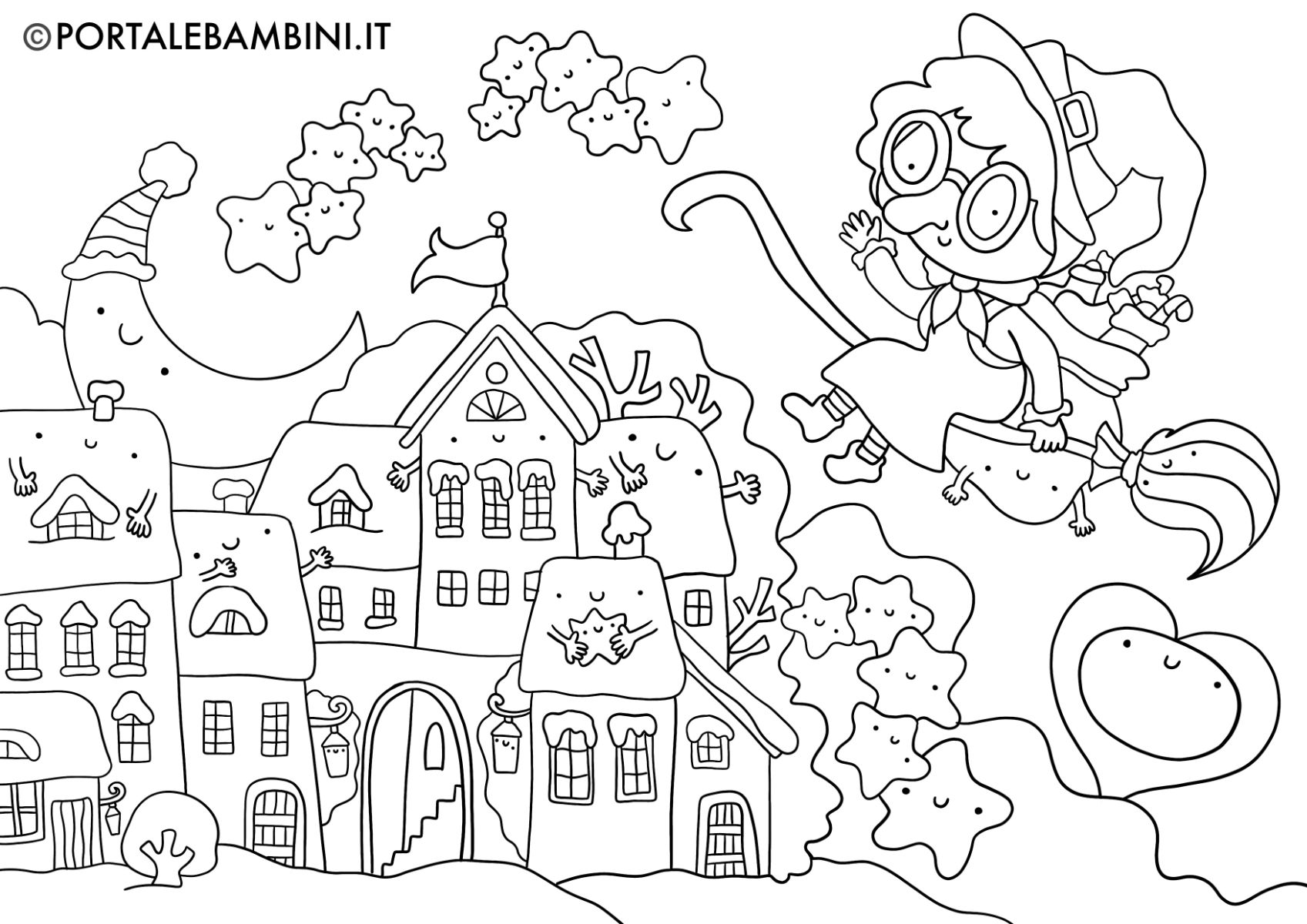 Disegni Befana da Colorare