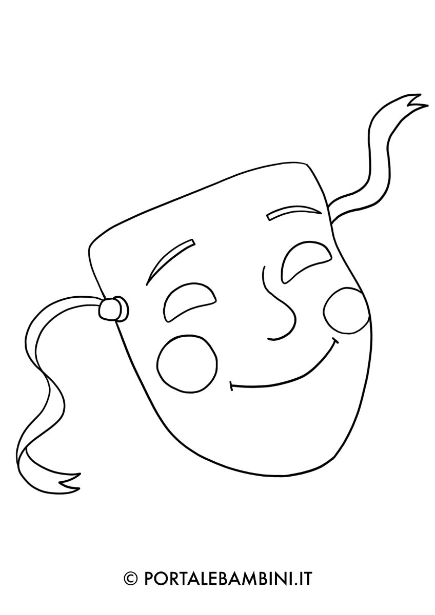 Maschere di Carnevale da Colorare e Ritagliare