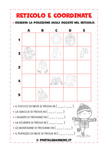 Reticolo e Coordinate (schede didattiche) | portalebambini.it