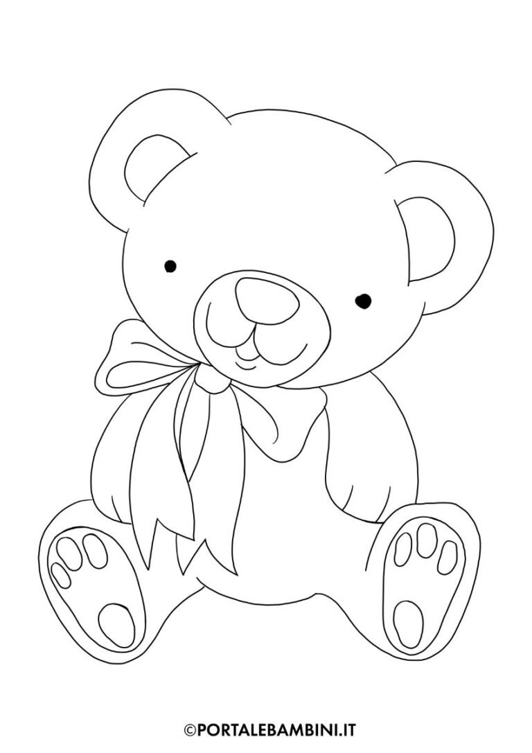 Disegni Orsetti da Colorare - Stampa Gratis