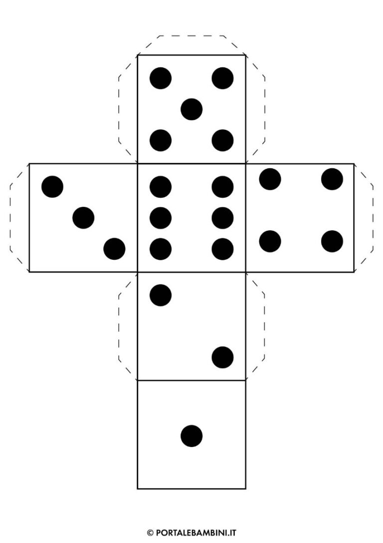 Disegni di Dadi da Stampare e Colorare | portalebambini.it
