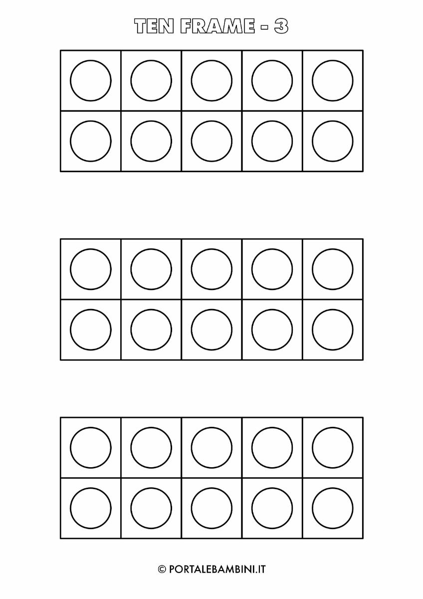 Ten Frame da Stampare | portalebambini.it