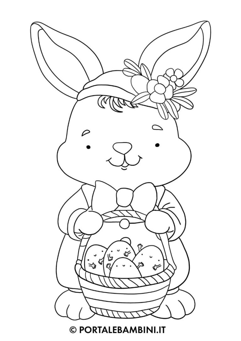 Conigli da Colorare (stampa gratis) | portalebambini.it