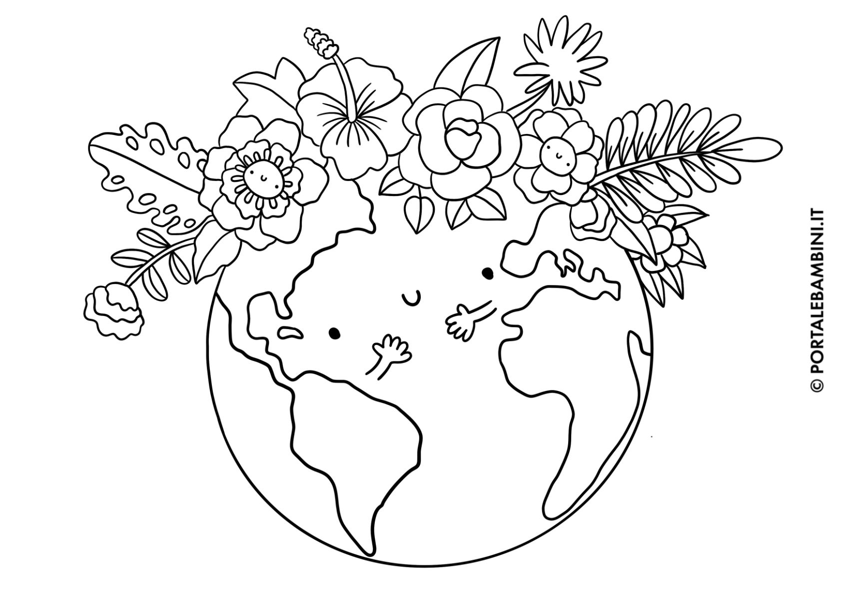 Disegni della Terra da Colorare (Gratis)