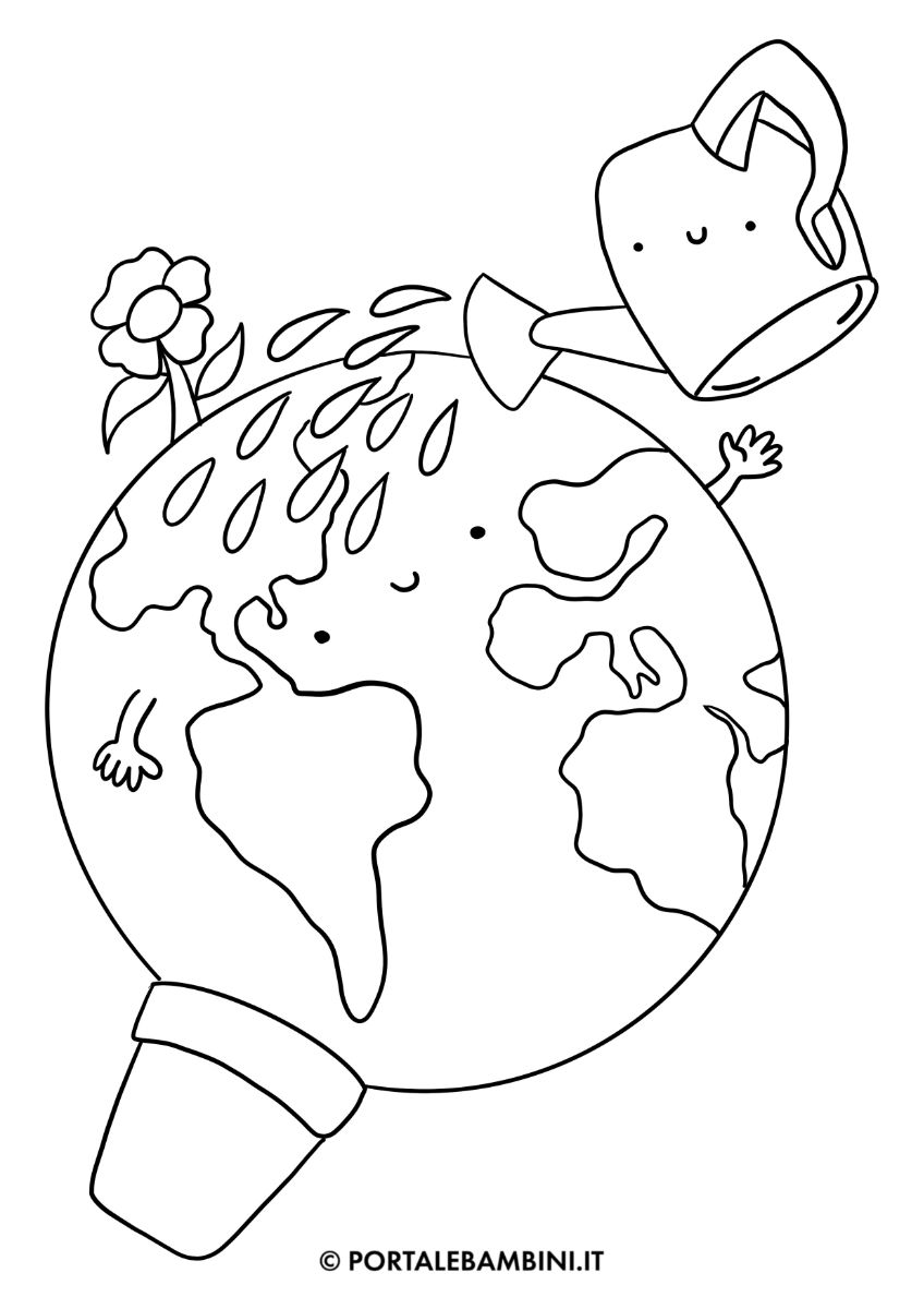 Disegni della Terra da Colorare (Gratis)