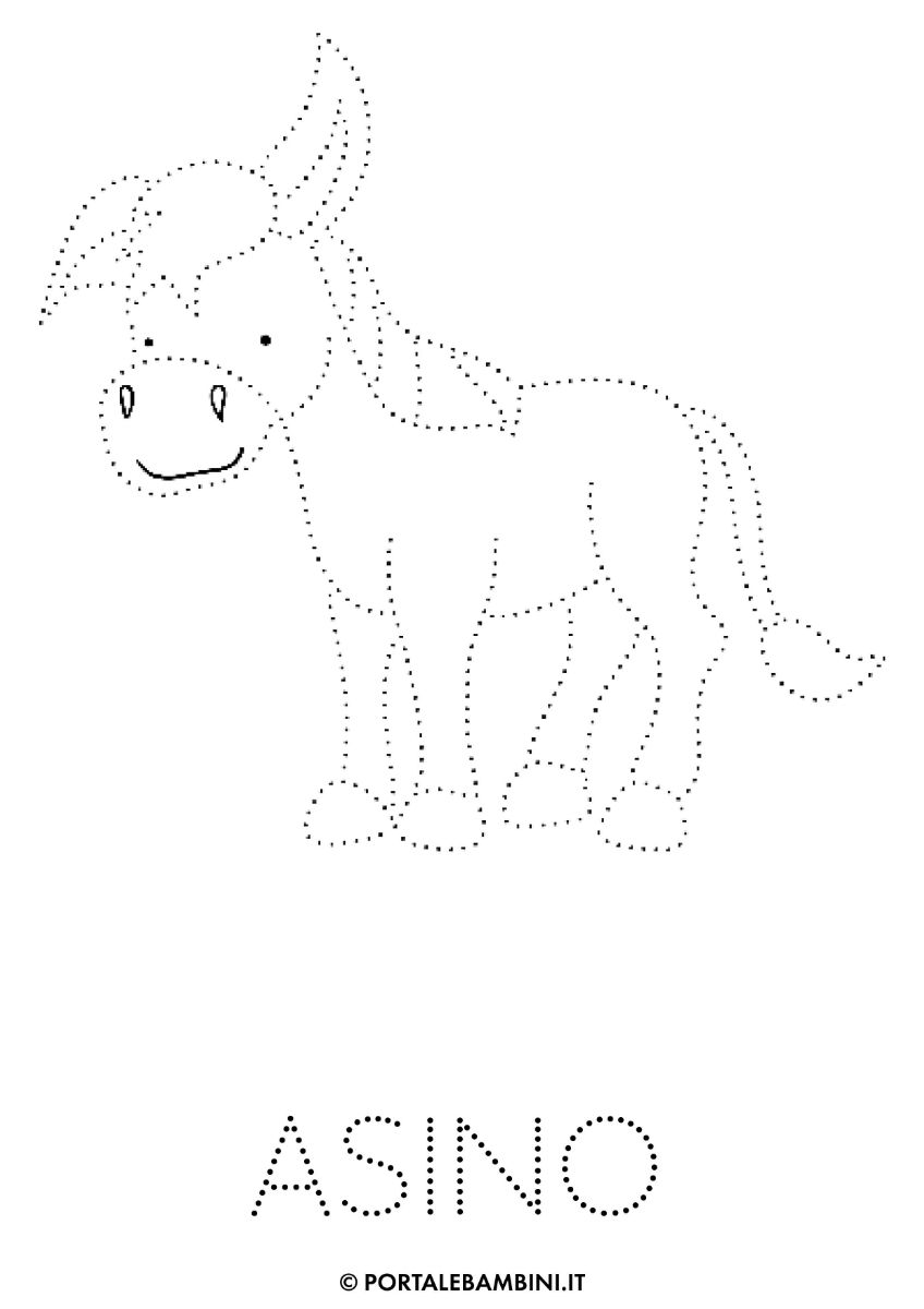 Asini da Colorare (stampa gratis) | portalebambini.it