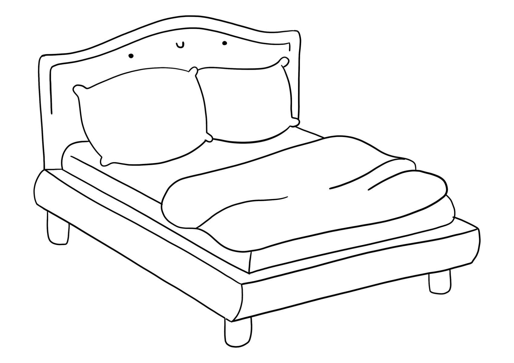 Letto da Colorare - Disegni (stampa gratis)