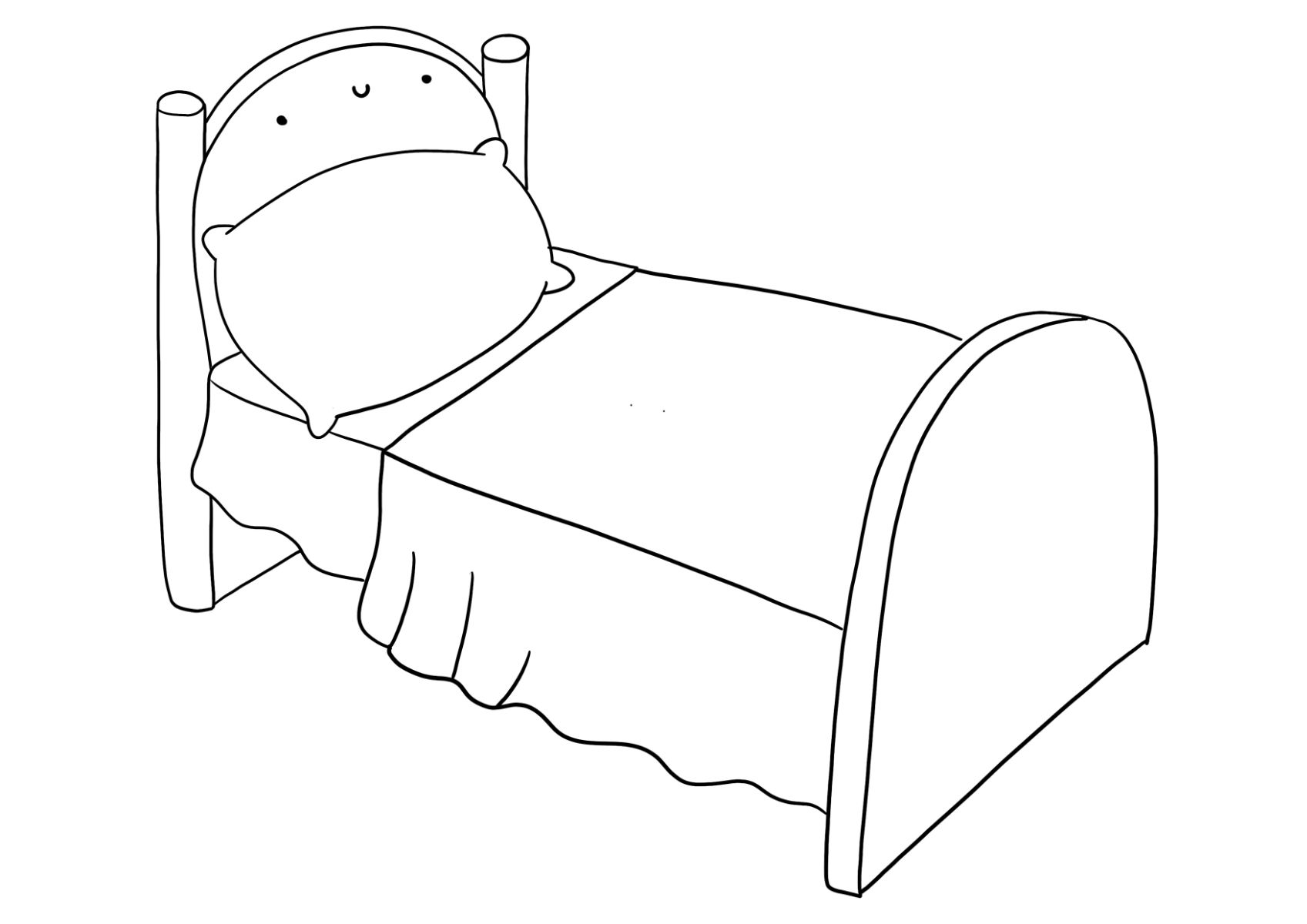 Letto da Colorare - Disegni (stampa gratis)