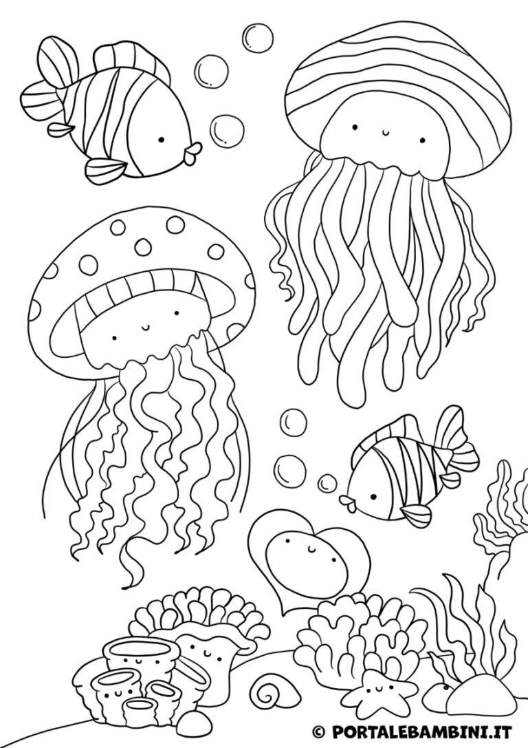 Disegni del Mare da Colorare (Stampa Gratis)
