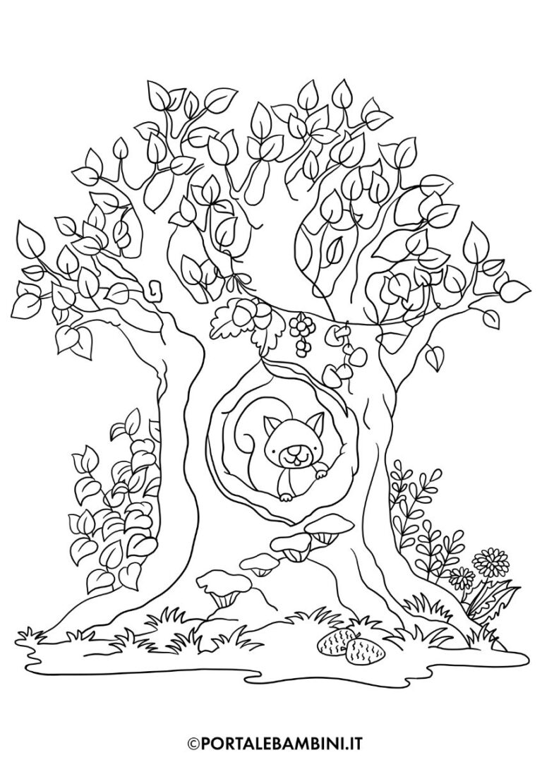 Alberi da Colorare (stampa gratis) | portalebambini.it