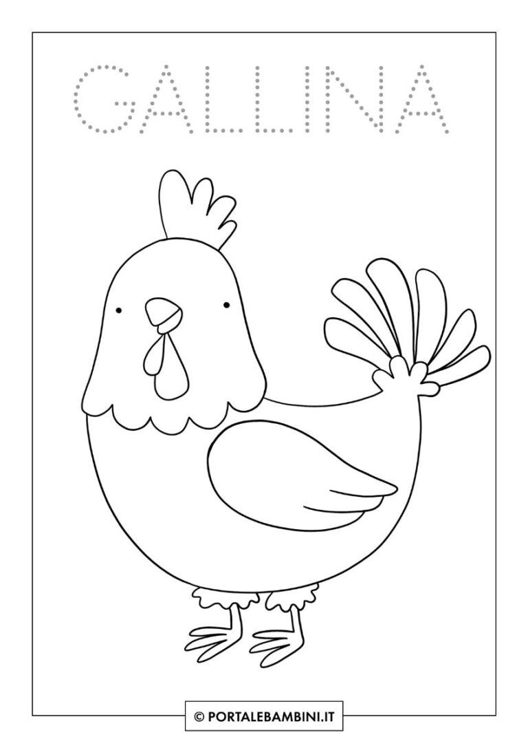 Disegni Galline da Colorare - Stampa Gratis