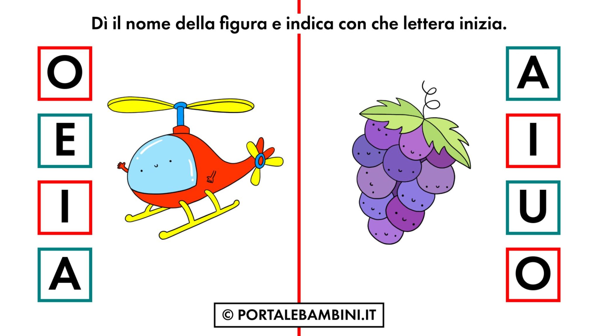 Schede sulla Vocale E | portalebambini.it