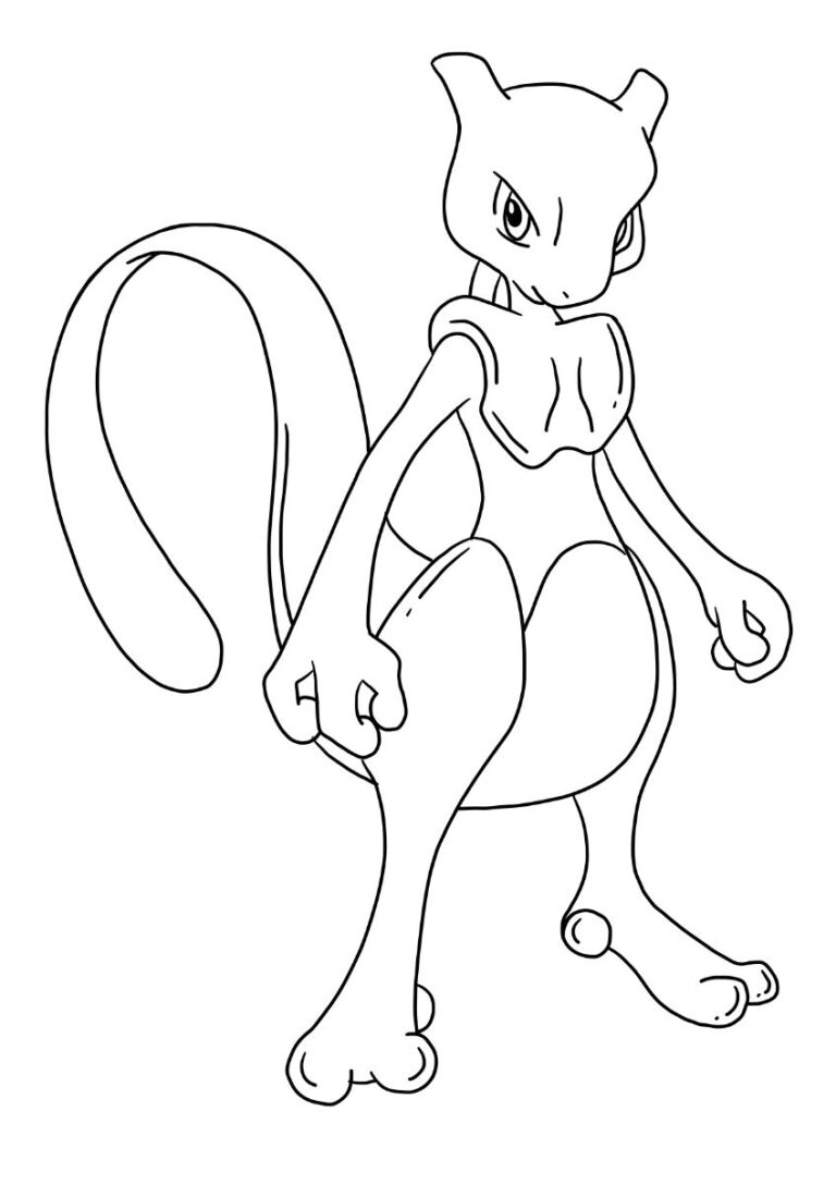 Disegni Mewtwo da Colorare (Stampa Gratis)