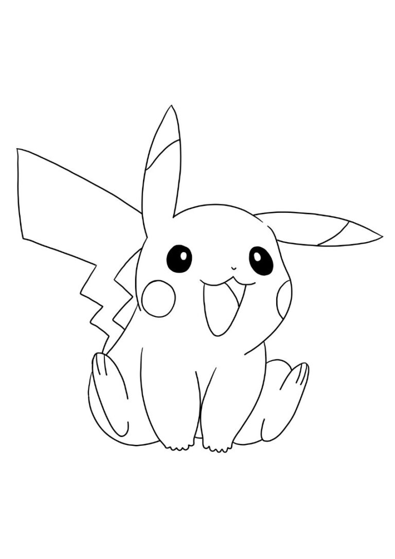 Disegni Pikachu da Colorare (Stampa Gratis)