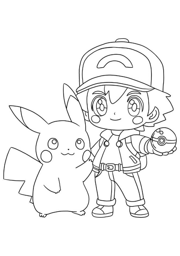 Disegni Pikachu da Colorare (Stampa Gratis)