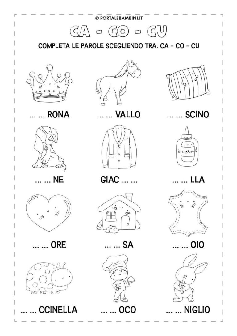 Parole con CA CO CU | portalebambini.it
