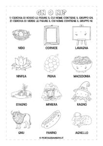 Parole con NI: Elenco e Schede Didattiche
