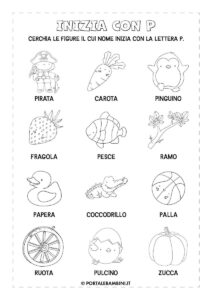 Parole con la P + Schede sulla lettera P