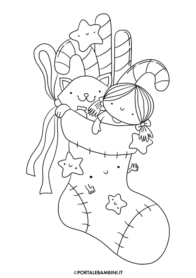 Disegni Calza della Befana da Colorare