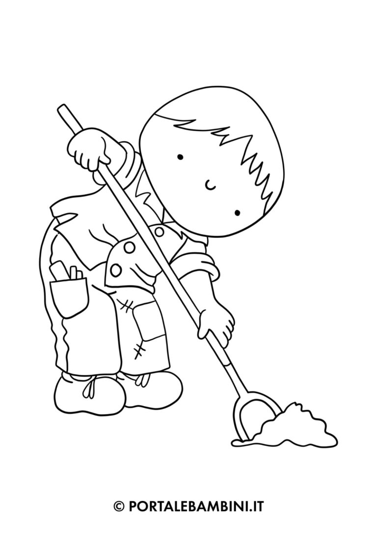 Disegni Contadino e Contadina da Colorare