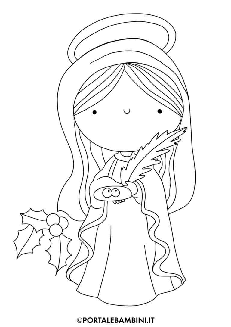 Santa Lucia da Colorare (Stampa Gratis)