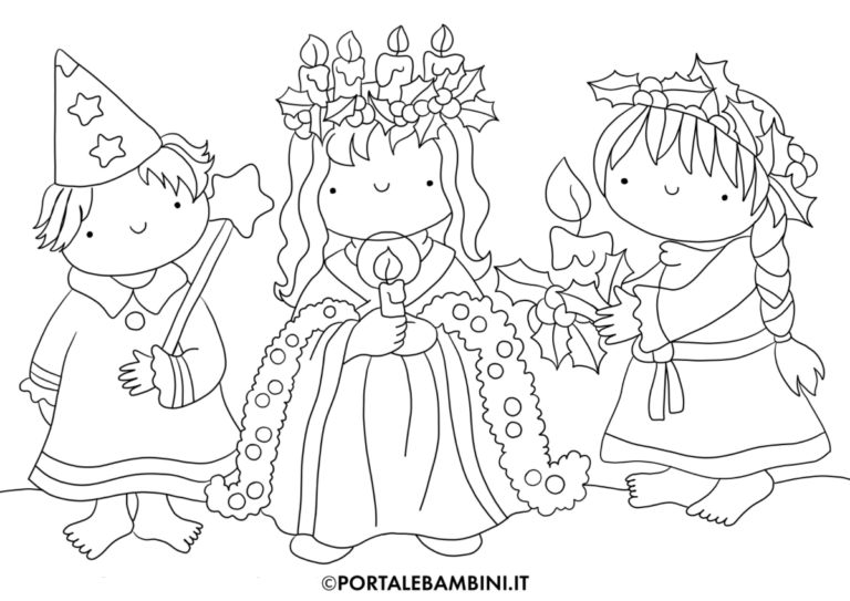 Santa Lucia da Colorare (Stampa Gratis)