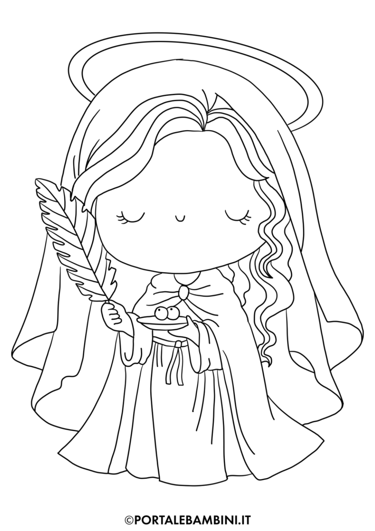 Santa Lucia da Colorare (Stampa Gratis)